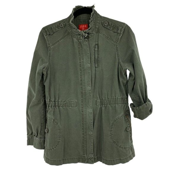 Elle | Jackets & Coats | Womens Elle Militaryjacket Szm Cotton Roll Tab ...